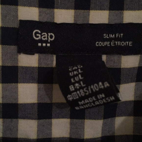 GAP | Shirts | Gap Slim Fit Navy And White Checkered Shirt Euc | Poshmark